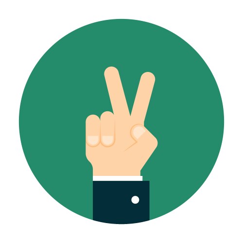 Peace sign hand showing two fingers Royalty Free Vector