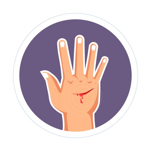 Hand Injury Icon - Bleeding Cut Royalty Free Vector Image