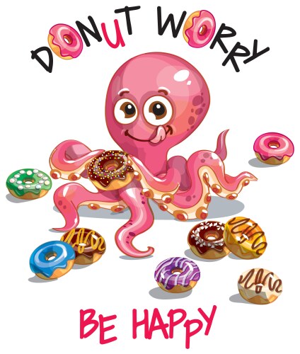 Cartoon frog with donuts Royalty Free Vector Image