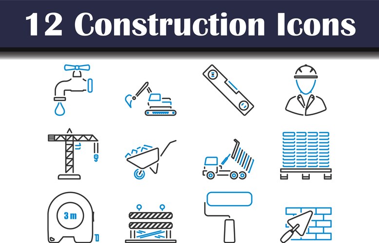 Construction icon set Royalty Free Vector Image