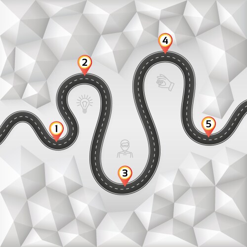 Navigation map infographic 9 steps timeline Vector Image