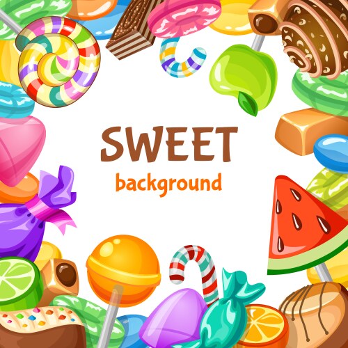 Candy logo with sweet candies Royalty Free Vector Image