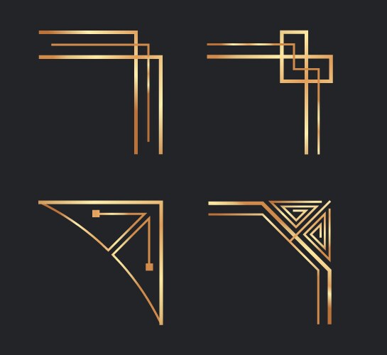 Art deco corner modern graphic corners Royalty Free Vector