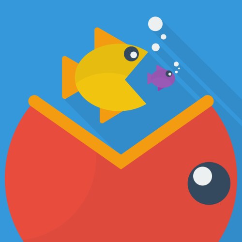 Little Fish Eating Big Vector Images (over 120)