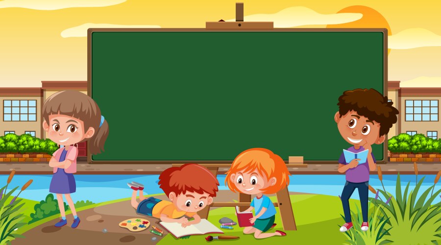 Kids Park Border Template Royalty Free Vector Image