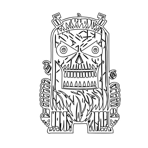 Frankensteins monster outline sketch Royalty Free Vector