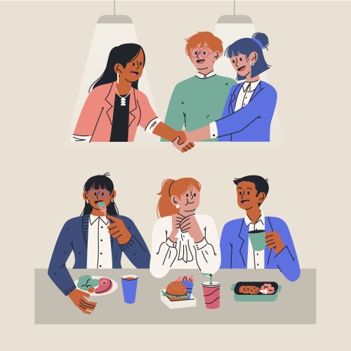 Cartoon working day Royalty Free Vector Image - VectorStock