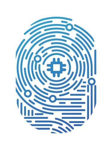 Concept network and cyber security in fingerprint Vector Image