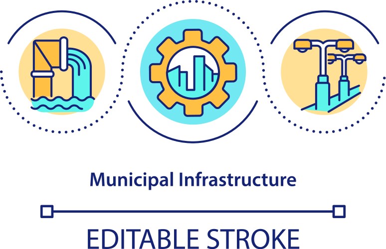 Infrastructure set icon blue Royalty Free Vector Image
