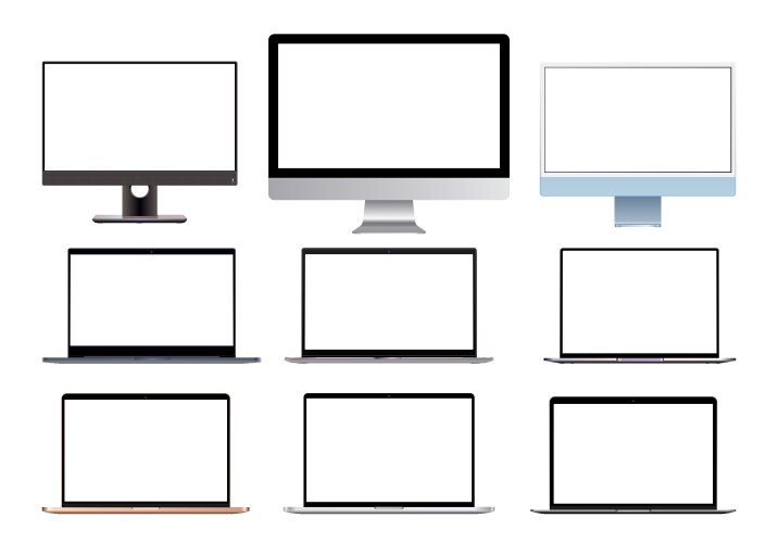 Realistic computer display Royalty Free Vector Image