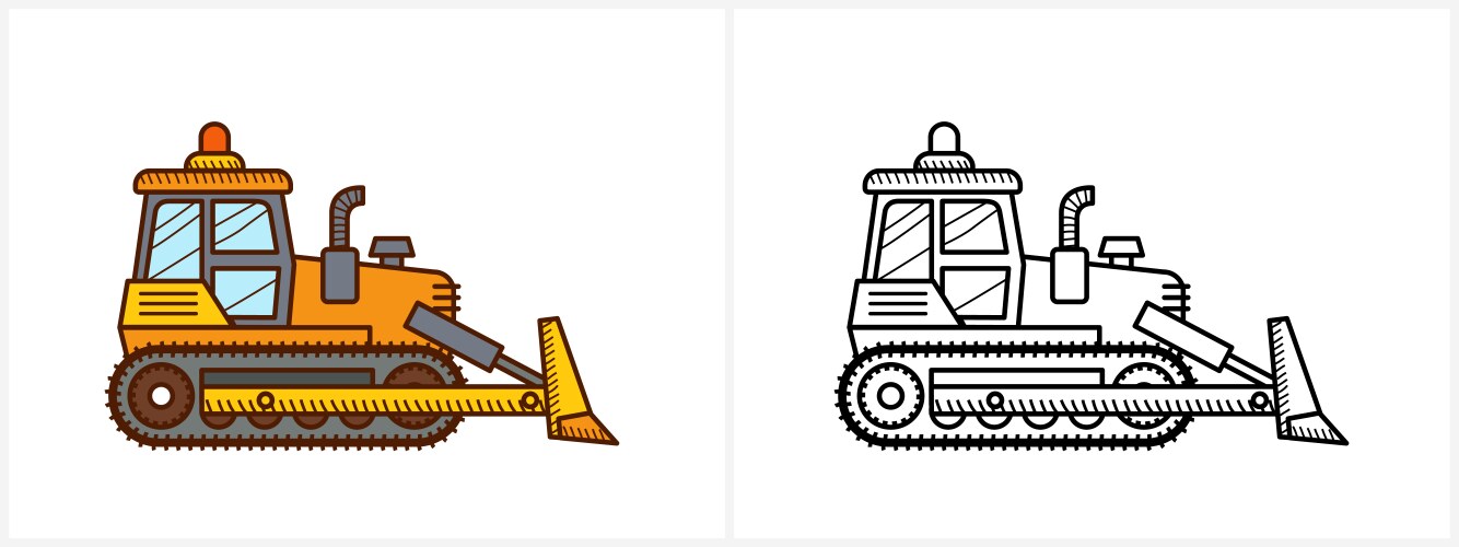 Simple Bulldozer Drawing Bulldozer Drawing Images Free Download On