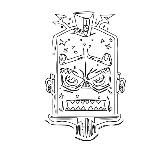 Zombie scary outline sketch Royalty Free Vector Image