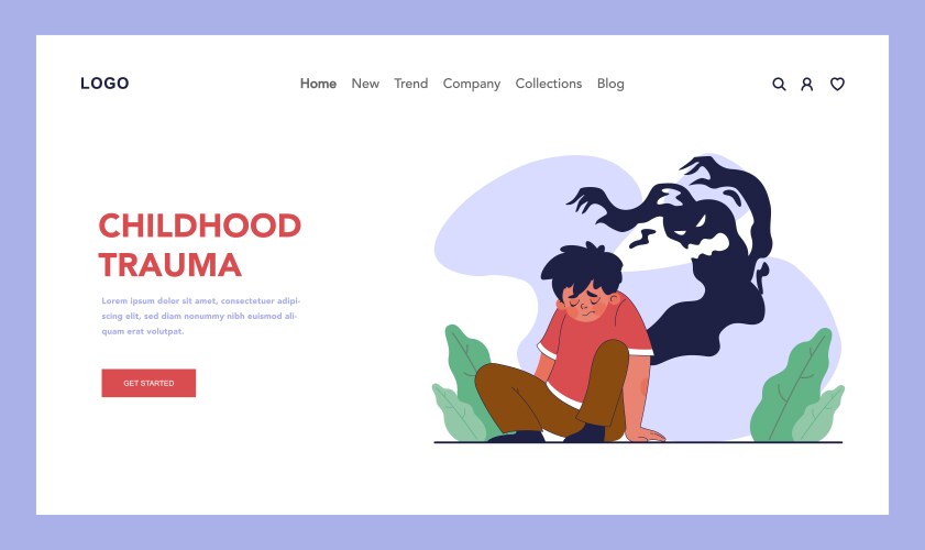 Childhood psychological trauma web banner Vector Image