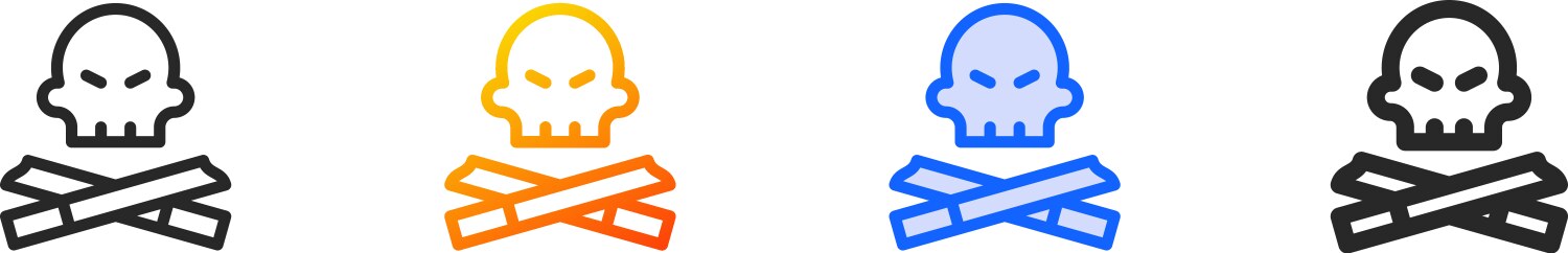 Cigarette iconthin linear gradient blue stroke Vector Image