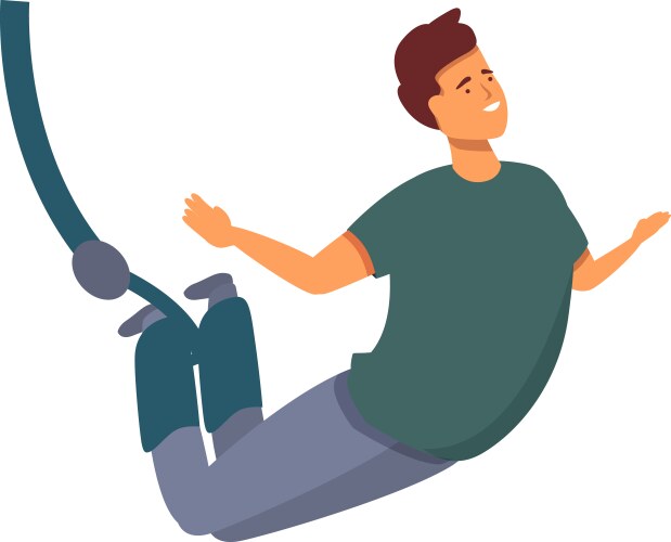 Fun free fall icon cartoon bungee jumping Vector Image