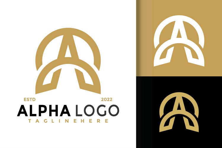 Alpha omega logo design brand identity logos Vector Image