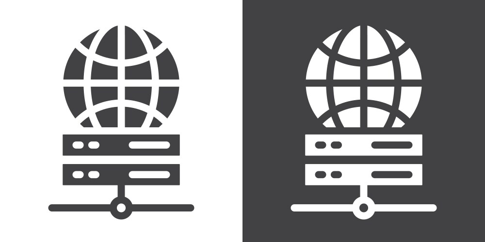 Server rack icon logo set Royalty Free Vector Image