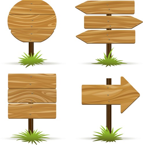 Wooden direction sign Royalty Free Vector Image