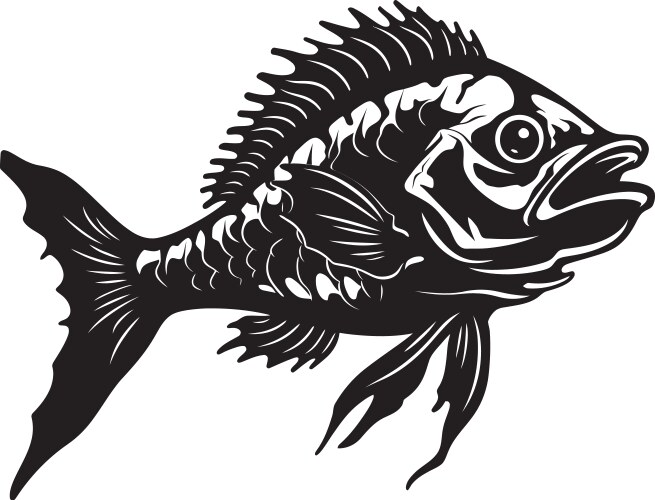 Bonefish behemoth black icon for predator fish Vector Image