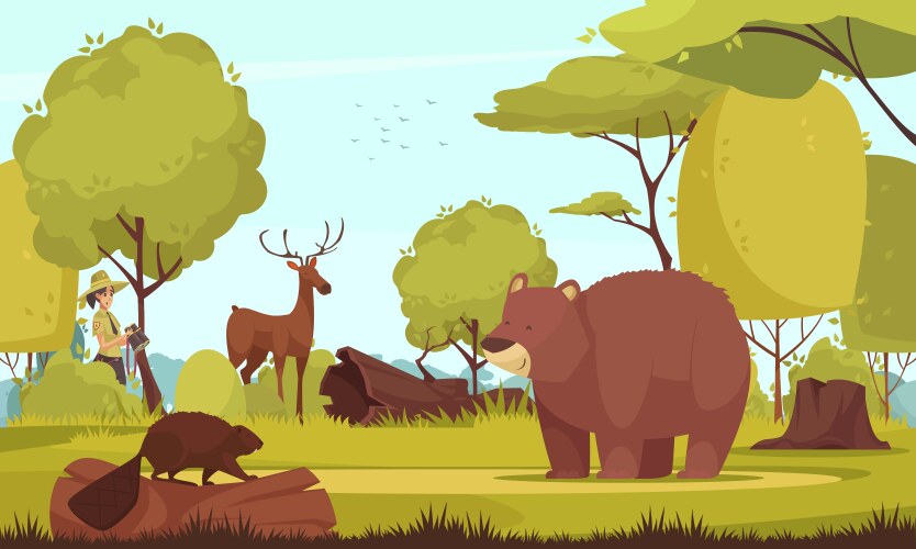 Forest ranger cartoon Royalty Free Vector Image