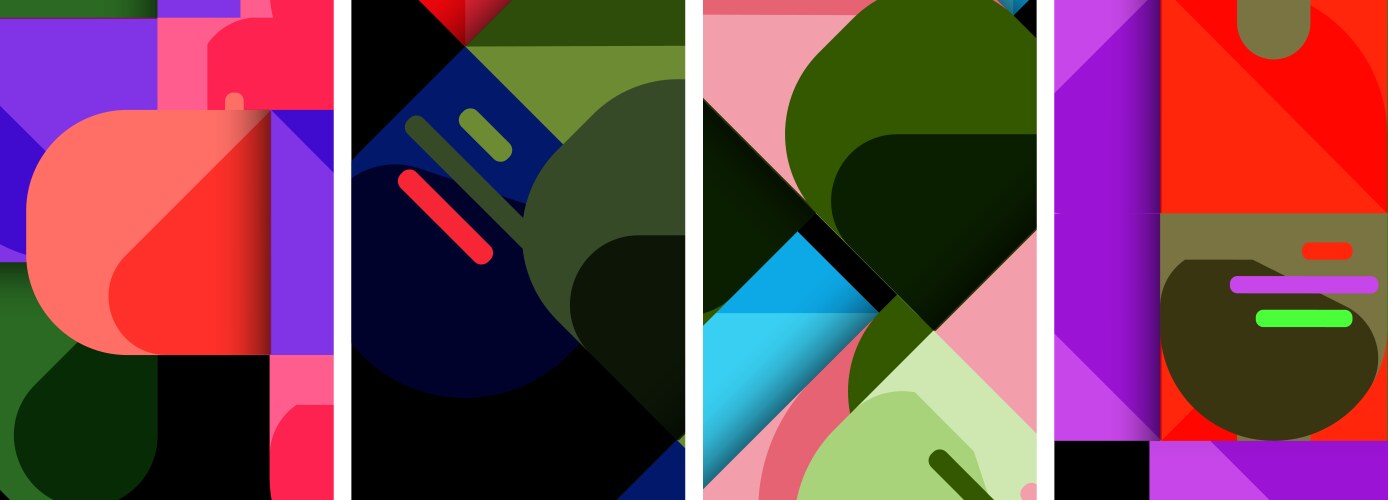 Geometric colorful poster backgrounds with squares