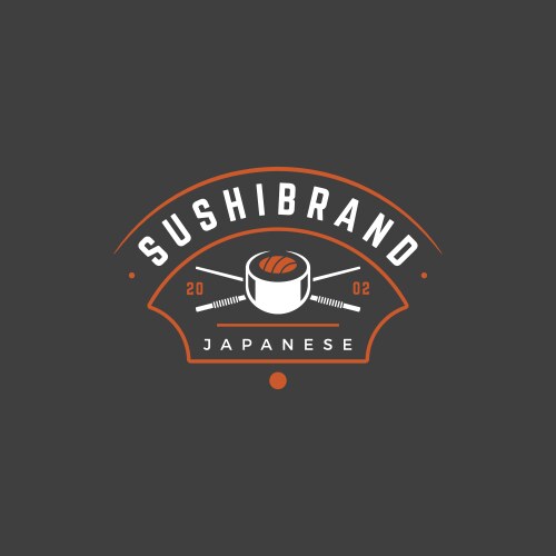 Sushi shop logo template object and icons Vector Image