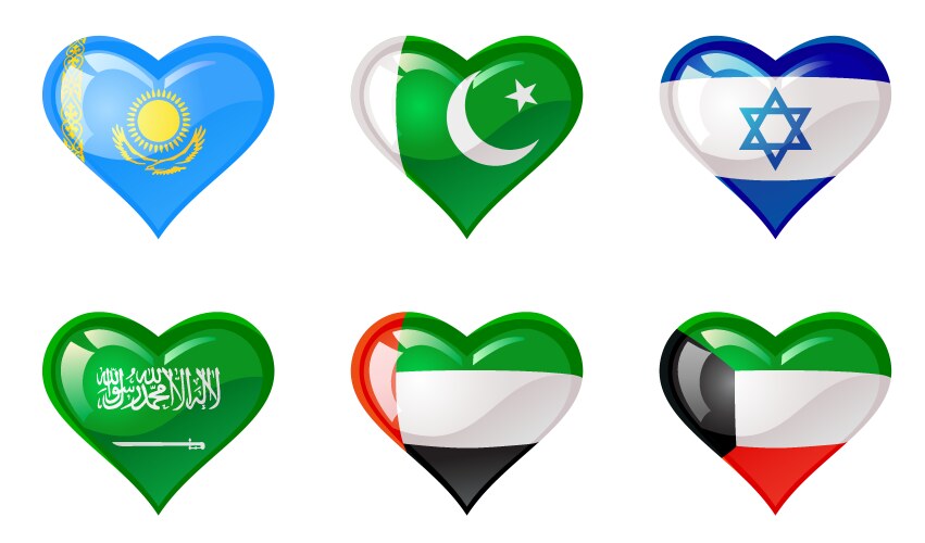 Flags heart Royalty Free Vector Image - VectorStock