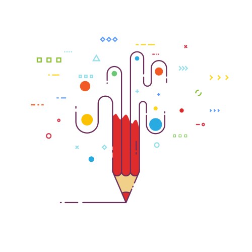 Creative pencil design with drawing charts graphs Vector Image