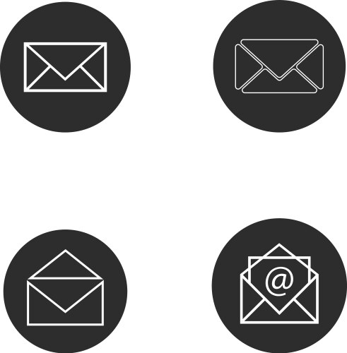 Email icon set Royalty Free Vector Image - VectorStock