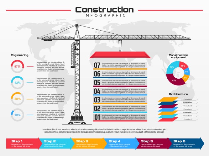 Construction worker infographic Royalty Free Vector Image