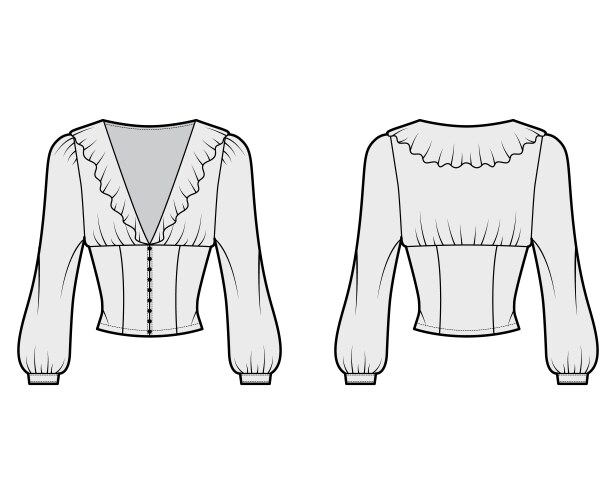 Blouse Technical Drawing Vector Images (over 3,900)