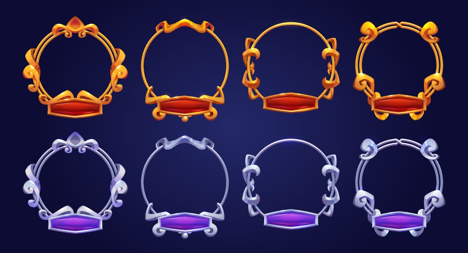 Frame game rank gold silver platinum bronze Vector Image