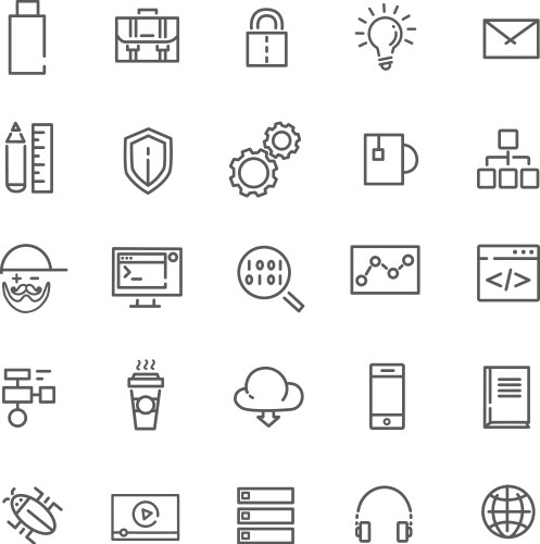 Process icon set graphic design Royalty Free Vector Image