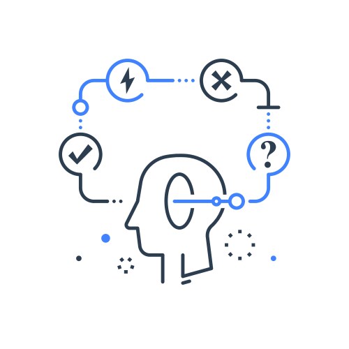 Evidence-based decision making soft blue concept Vector Image