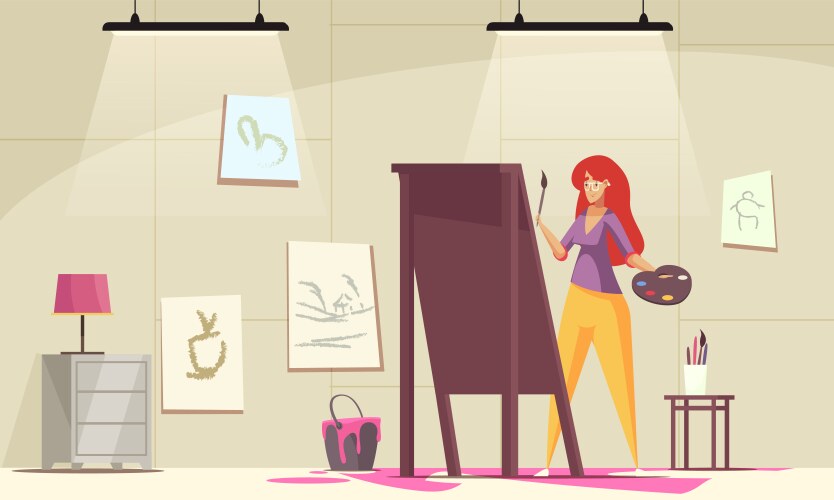 Artist professions background Royalty Free Vector Image