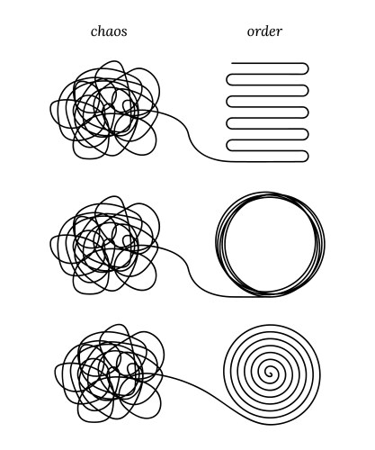 Proactive and reactive thinking chaos order Vector Image