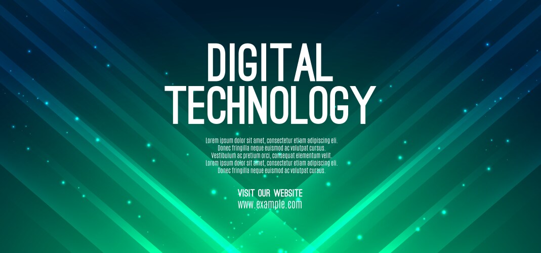 Digital technology futuristic blue green tech ai Vector Image