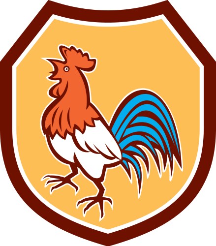 Rooster label Royalty Free Vector Image - VectorStock