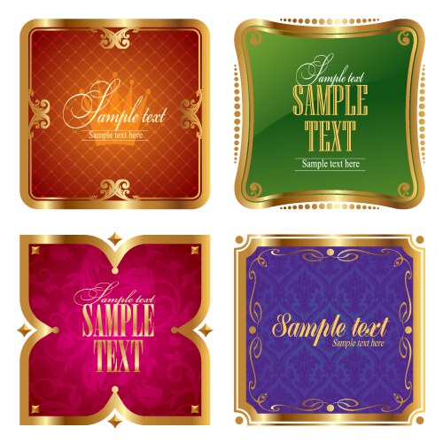 Golden ornate frames Royalty Free Vector Image