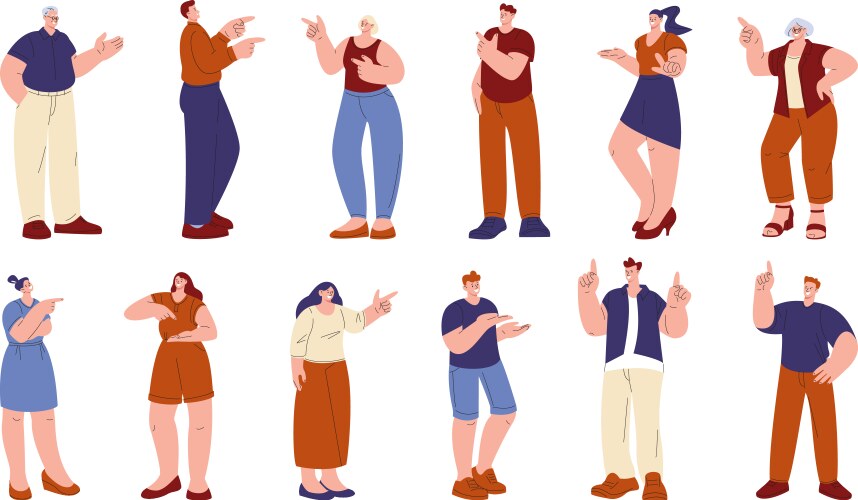 Professional workers people set standing together Vector Image