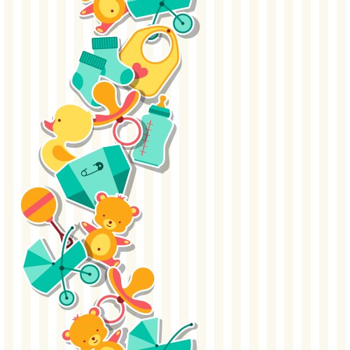 Seamless pattern with newborn baby icons Vector Image