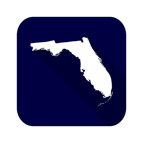 Florida map night view compass icon Royalty Free Vector