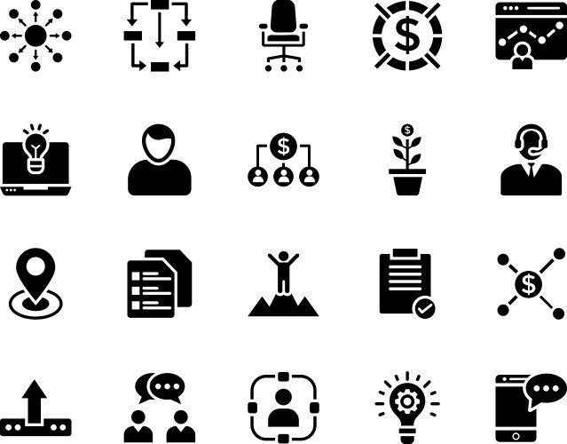 Business hand concept icon set Royalty Free Vector Image
