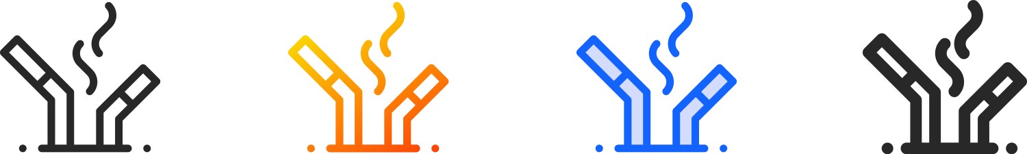 Butt iconthin linear gradient blue stroke Vector Image