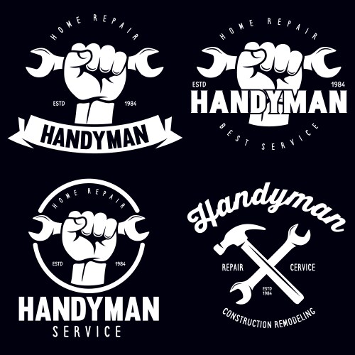 Handyman labels badges emblems and design elements