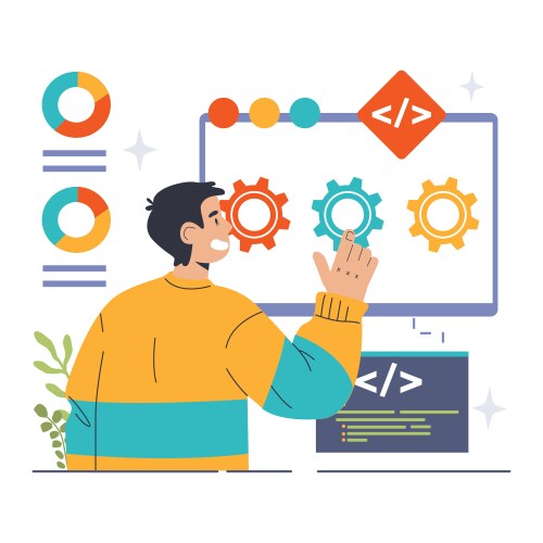 Software development set coding back-end Vector Image Software development set coding back-end Vector Image
