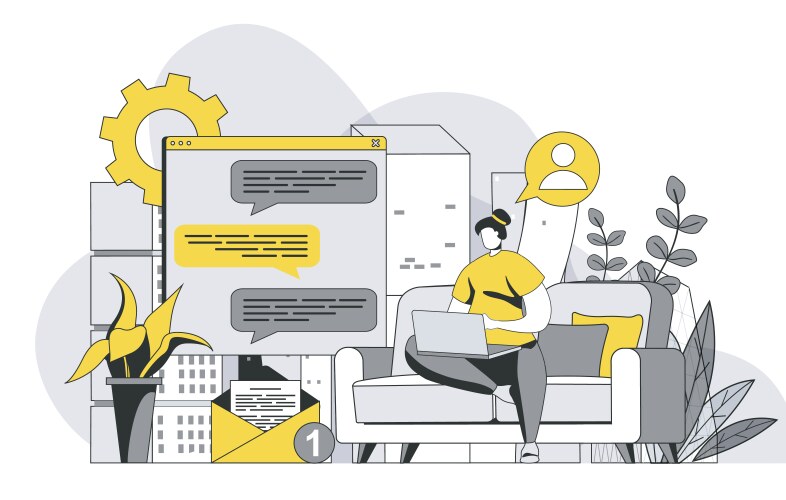 Hands holding smartphone cartoon text messaging Vector Image