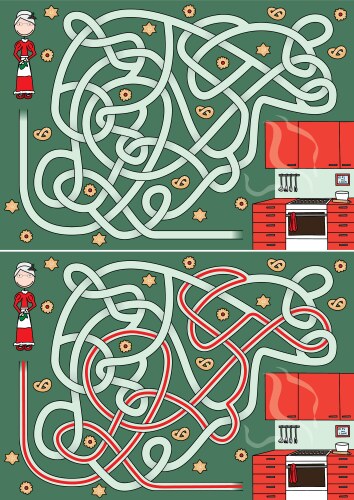 Santa claus maze Royalty Free Vector Image - VectorStock