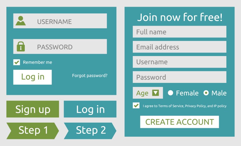 Sign up page purple gradient registration form Vector Image Sign up page purple gradient registration form Vector Image