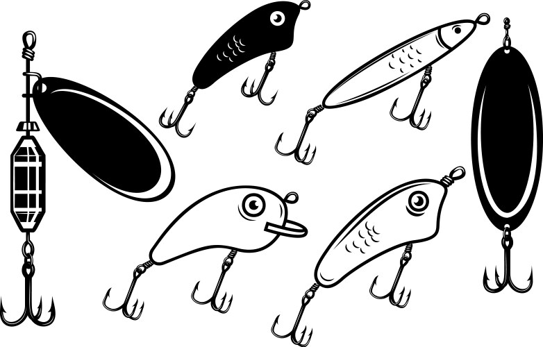 Cartoon fishing lure with heart Royalty Free Vector Image